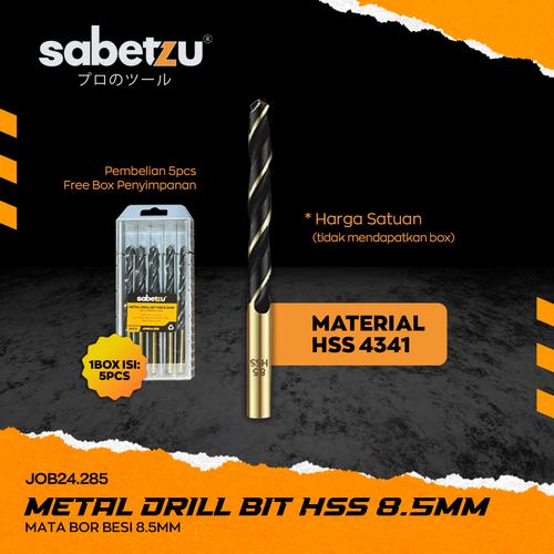 Jual Sabetzu Mata Bor Besi 8,5MM HSS Material 4341 Titanium Coat 8,5mm ...
