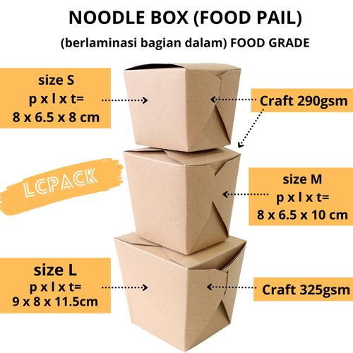 Jual PAPER RICE BOX FOOD PAIL NOODLE BOX PAPER LUNCH BOX KRAFT KOTAK ...