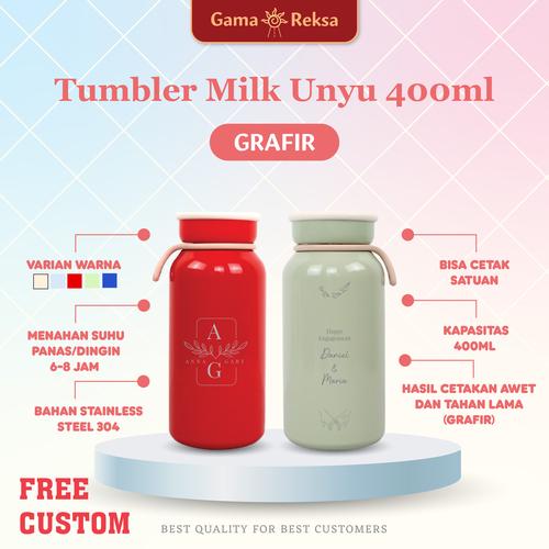 Jual ( SEHARI JADI ) Tumbler Custom Milk Unyu 400ml Laser Grafir ...