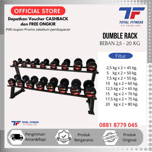 Jual Alat angkat berat Dumble set plus Rack Beban 2,5 - 20kg Barbell ...