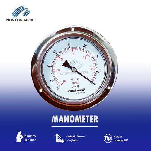 Jual Pressure Gauge / Manometer Besi 4" Payung Merk Rockwell - Kota ...
