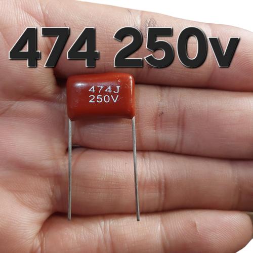 Jual ( 474 250v ) capasitor kapasitor 474j 474k 474 milar coklat 470nf ...