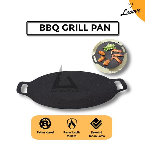 Jual Wajan Grill Anti Lengket BBQ Grill Pan/ Wajan Datar Konduksi - Kab ...