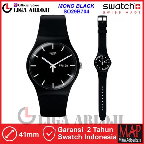 Promo SWATCH SO29B704 Mono Black Jam Tangan Pria Analog Original Swiss ...