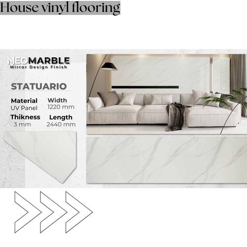 Jual pvc marble marmer interior dinding warna putih Statuario/lembar ...