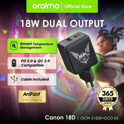 Promo Oraimo Charger x MPL Mobile Legends Cannon 18D OCW-5183E Dual ...