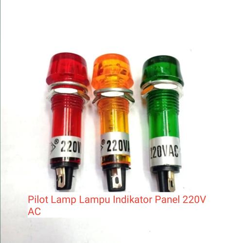 Jual Pilot Lamp Lampu Indikator Panel AC 220V Plastik Bening - Merah ...