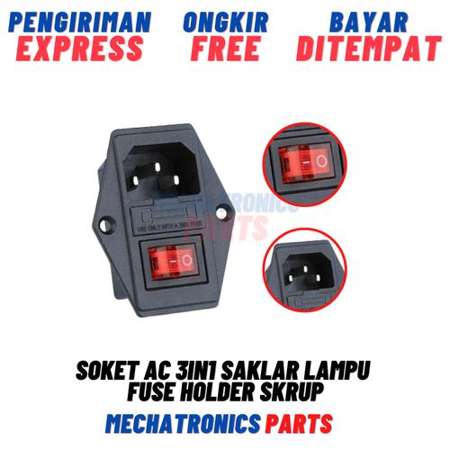 Jual Soket AC 3in1 Saklar Lampu Fuse Holder Skrup Switch Power Outlet Socket - Kota Bandung ...