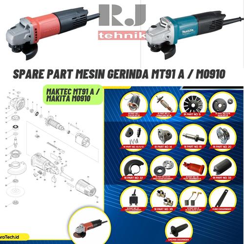 Jual Maktec MT91 A Spare Part Mesin Gerinda Tangan MT 91 Makita M0910 B - Baut Gerinda - Kota ...