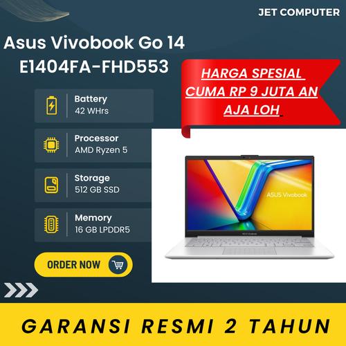 Jual Asus Vivobook Go 14 E1404FA-FHD553/Ryzen 5-7520U/16GB/512GB SSD/14″ FHD/Win 11 Home+OHS ...