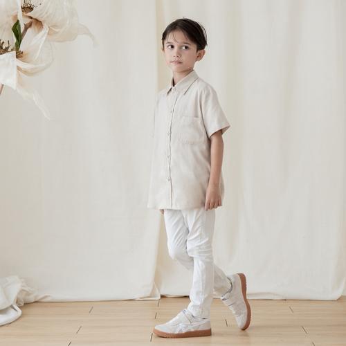 Jual Borong Meriah Wijaya Kids by Aska Label - Kemeja anak basic polos tang - Ecru, nJc - Kota ...