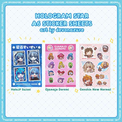 Jual Holo Star Stiker Sheet A6 Sticker Character Kisscut Lembaran ...