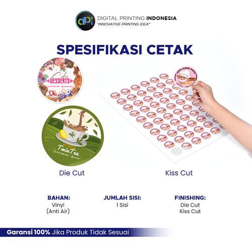 Jual CETAK STIKER VINYL LABEL BULAT MAKANAN KEMASAN - STICKER VINYL ...