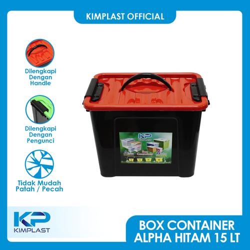 Jual KIMPLAST Box Container 15 Liter Hitam/ Dengan Pegangan Handle ...