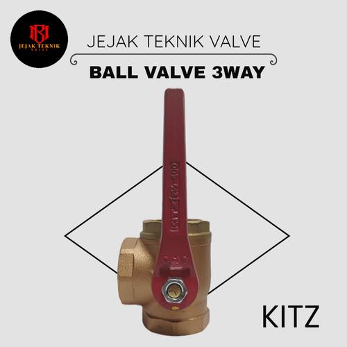 Jual BALL VALVE 3WAY 2" INCH / STOP KRAN KITZ KUNINGAN 400 BRASS 3 WAY ...