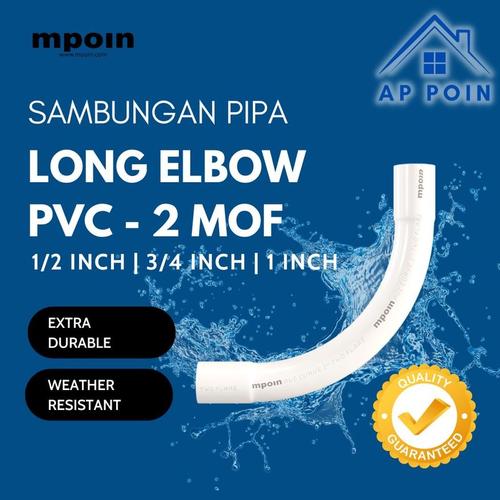 Jual CURVE PIPA LONG ELBOW MPOIN SAMBUNGAN PIPA PVC KNEE PANJANG PVC 1/ ...