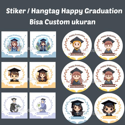 Jual Stiker Happy Graduation Label Congratulations Dekorasi kemasan ...