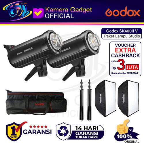 Promo Paket Lampu Studio Godox LED SK400II V - SK 400 II V - SK400 II ...