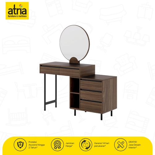 Promo Atria Meja Rias Valda Dengan Kaca Bulat 1213 22ATTA002 Walnut ...