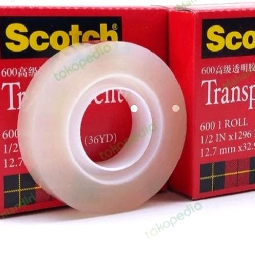 Jual 3m scotch 600 transparan tape-selotip Bening-lakban Bening Refill ...