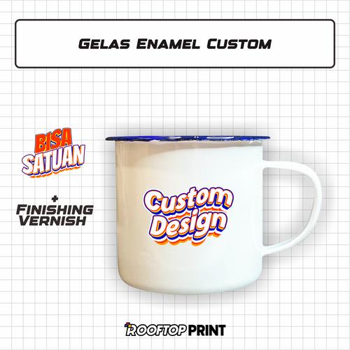 Jual Gelas Enamel custom / Souvenir Gelas Enamel - Kuning, 2 Sisi ...