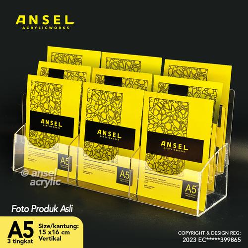 Promo ANSEL Tempat Brosur Akrilik 3 Tingkat uk. A5 Tipe E3 - 3 Susun ...