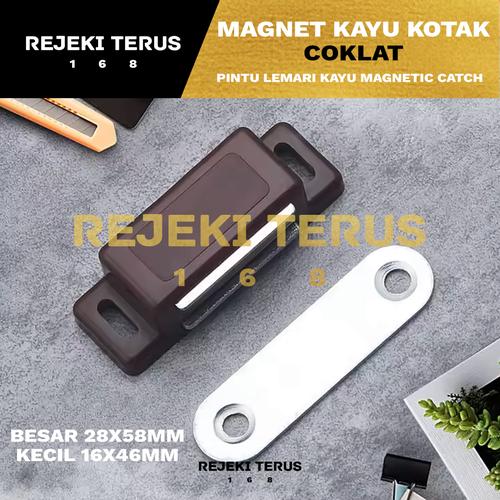 Jual Magnet Kayu Kotak BESAR/KECIL Coklat Pintu Lemari Kayu Magnetic ...