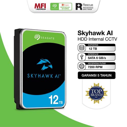 Promo Seagate SkyHawk AI HDD / Hardisk Surveillance 12TB SATA 7200RPM MFI Cicil 0% 3x - Kota ...
