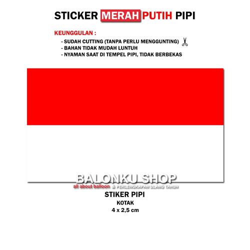 Jual Stiker Pipi Merah Putih / Sticker Pipi Bendera / Stiker Indonesia ...