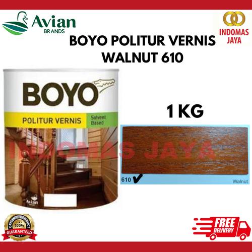 Jual AVIAN BOYO POLITUR VERNIS SOLVENT BASED WALNUT #610 1 KG - PELITUR ...