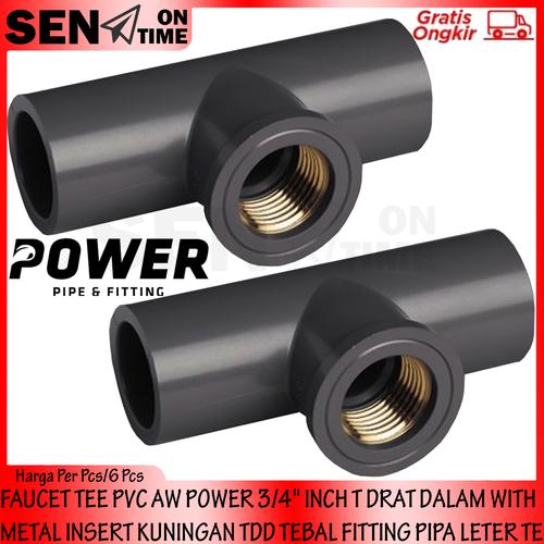 Jual FAUCET T AW POWER 3/4" INCH TEE DRAT DALAM WITH METAL INSERT ...