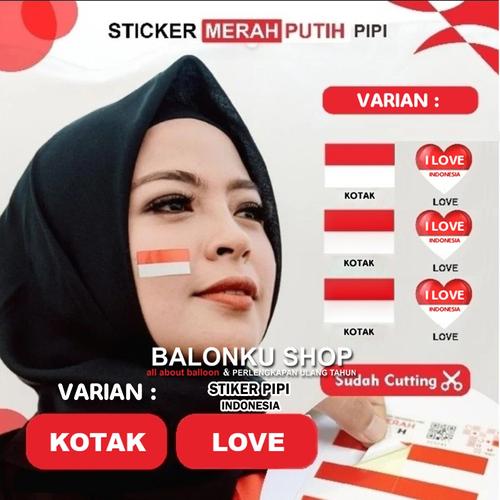 Jual Stiker Pipi Merah Putih / Sticker Pipi Bendera / Stiker Indonesia ...