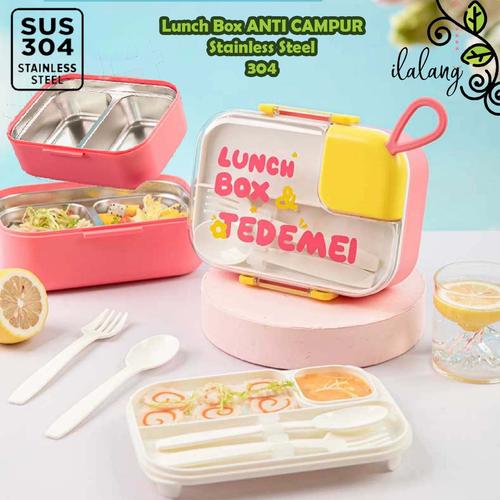 Jual Kotak makan stainless 304 anti tumpah campur bocor Lunch Box Set ...