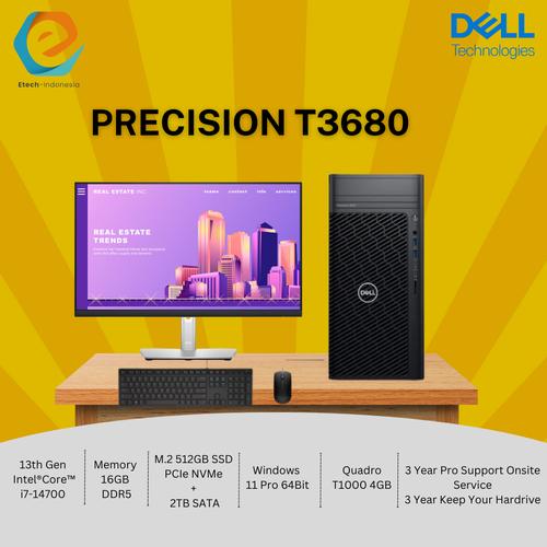 Jual DELL T3680 i7-14700 16GB 512GB SSD + 2TB SATA DVDRW VGA T1000 4GB WIN11Pro 3YR - Jakarta ...