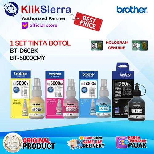 Jual BROTHER Tinta Botol Refill 1SET BT-D60BK & BT-5000 CMY - INK ...