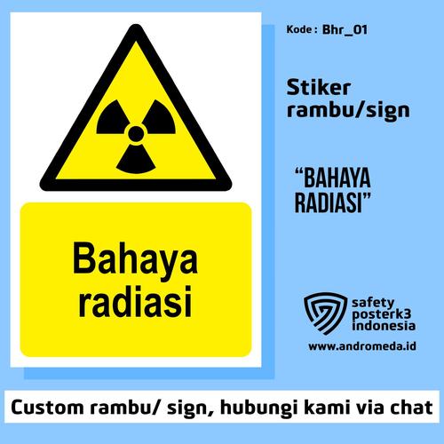 Jual Stiker Vinyl Sign Rambu K3 Bahaya Radiasi_1 - 20x15 cm - Kota ...