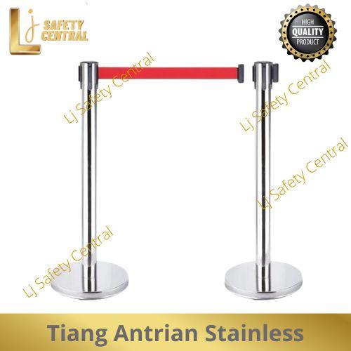 Promo Tiang Antrian Stainless Pembatas Baricade Tiang Pita 2M - Merah ...