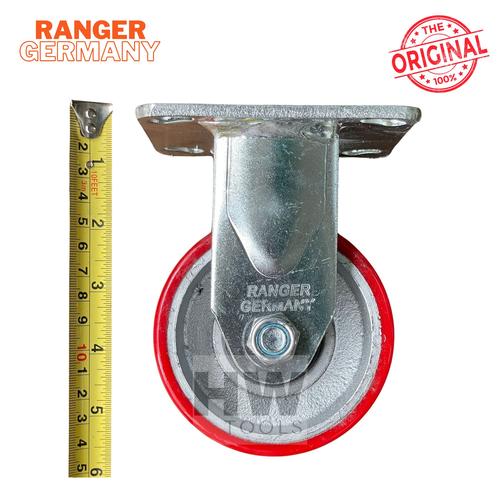 Jual Roda Besi PU Heavy Duty 4 Inch Mati Castor Besi Polyurethane 4" HD ...