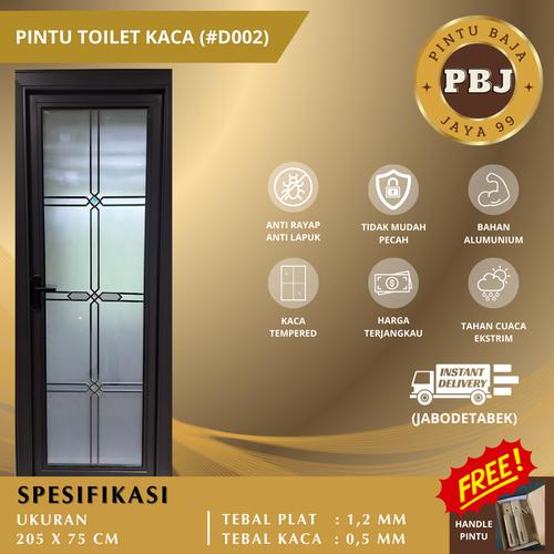 Jual PINTU ALUMUNIUM TOILET KACA BLACK DOFF (D002) - PBJ99 ANTI PECAH ...