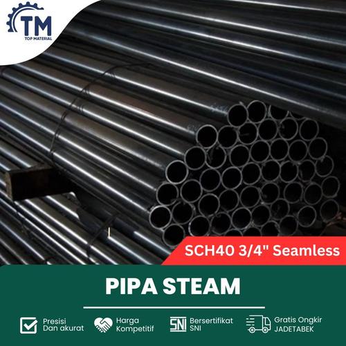 Jual Distributor Pipa Steam schedule SCH40 Seamless 3/4 inch Panjang 6 ...