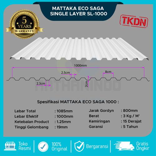 Jual Atap upvc single layer mattaka eco saga 700mm , 1000mm - Putih, LE ...