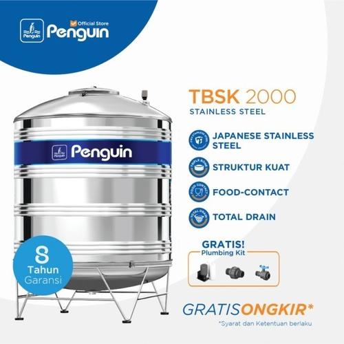 Jual Tangki Air Penguin Stainless TBSK 2000 +kaki (2000 liter) +pluming ...