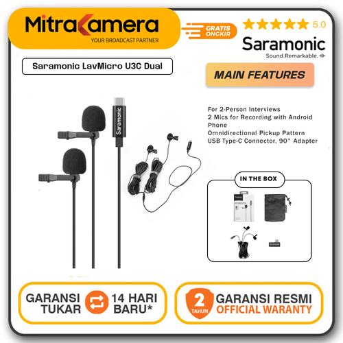 Promo Saramonic LavMicro U3C Dual Omnidirectional Lavalier Microphones Cicil 0% 3x - Jakarta ...