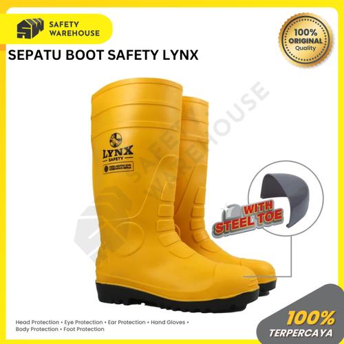Jual Sepatu Boot Rubber Kuning Safety Proyek Steel Toe Besi LYNX - 40 ...