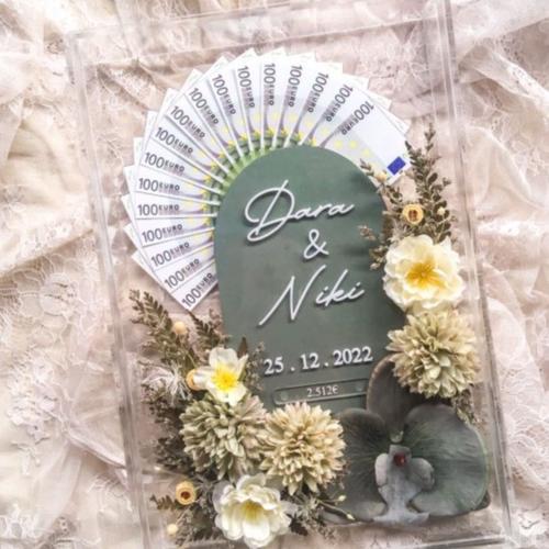 Jual Mahar Exclusive Anggrek Pigura Dome Aesthetic / Mahar Sage Green ...