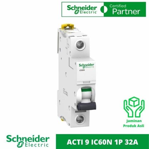 Jual MCB 1P 32A 1 Phase 32 Ampere Original SNI Schneider IC60N - Jakarta Utara - Naga Lighting ...