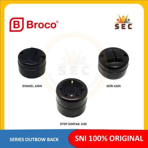 Jual SAKLAR STOP KONTAK BROCO HITAM BULAT SURFACE MOUNTING TEMPEL OB ...