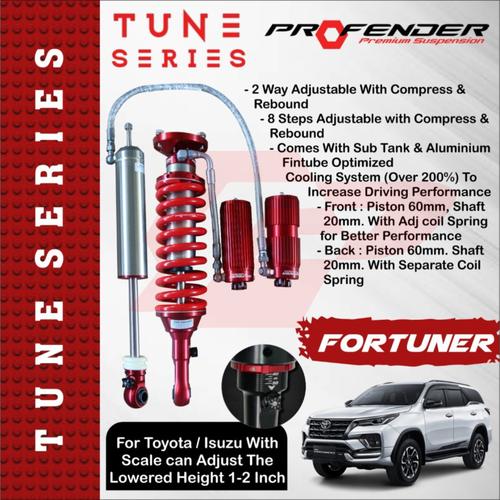 Jual TUNE SERIES - Suspensi Shockbecker PROFENDER MONOTUBE 8STEP Toyota Fortuner VNT KD GD VRZ ...
