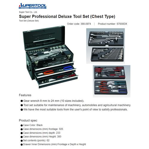 Promo Super Professional Deluxe Tool Set Chest Type 62Pcs SUPERTOOL ...