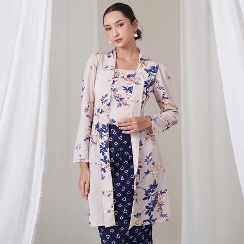 Jual Kebaya Kutubaru Tunik Bunga Navy/Baju Kondangan Vintage SizePlus ...